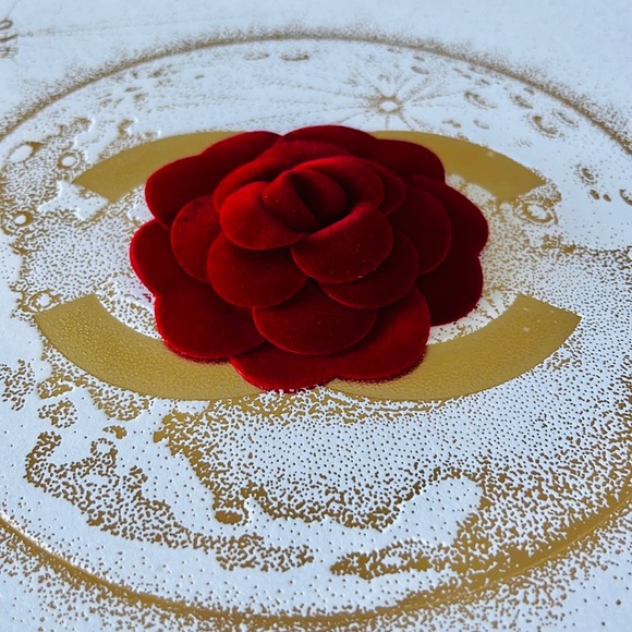 CHANEL | Other | Chanel Authentic Red Velvet Camellia | Poshmark